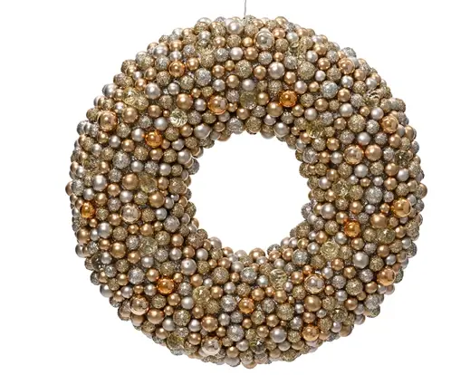 Kaemingk krans plastic met ballen 50cm lichtgoud - Tuincentrum ...