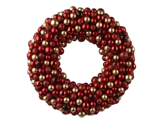 Kaemingk krans plastic met ballen 50cm rood - Tuincentrum GroenRijk Den ...